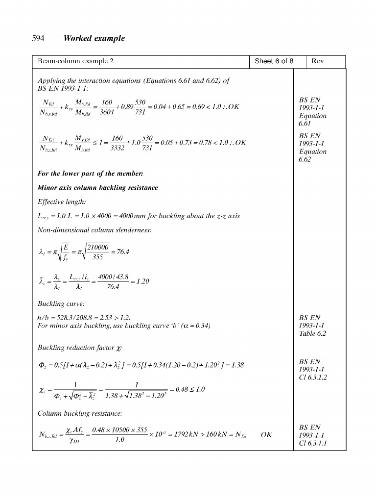 Beam-Column Interaction Equation Example | PDF | Teaching Methods ...