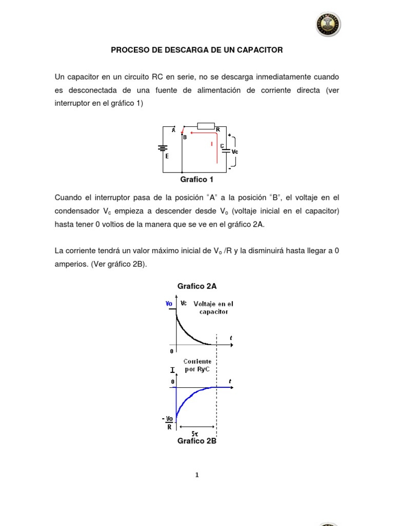 Proceso de Descarga de Un Capacitor | Condensador | Corriente eléctrica