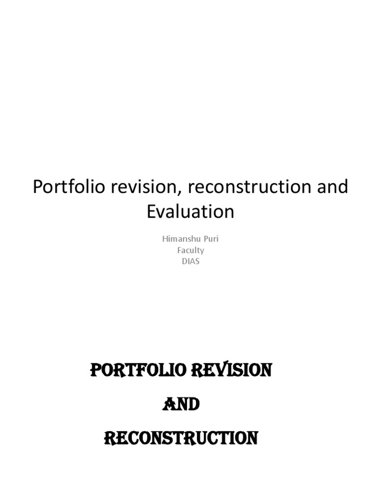 Portfolio Revision and Evaluation | Download Free PDF | Beta (Finance ...