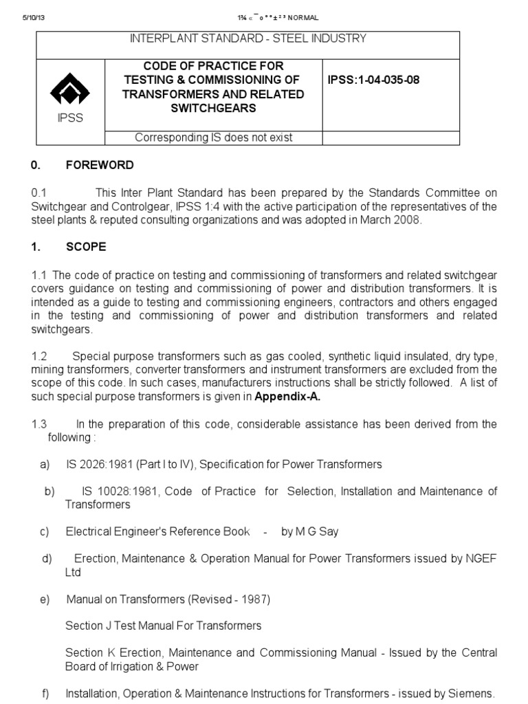 TFR Commissioning | PDF | Transformer | Relay