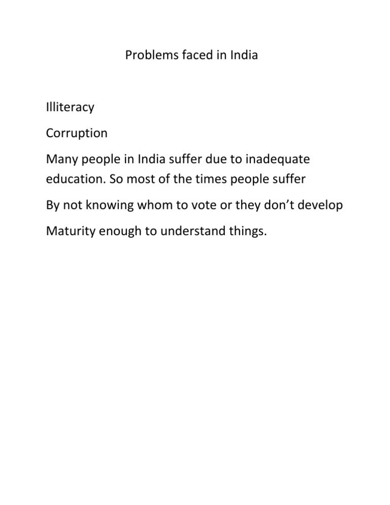 Problems Faced in India | PDF | Social Science