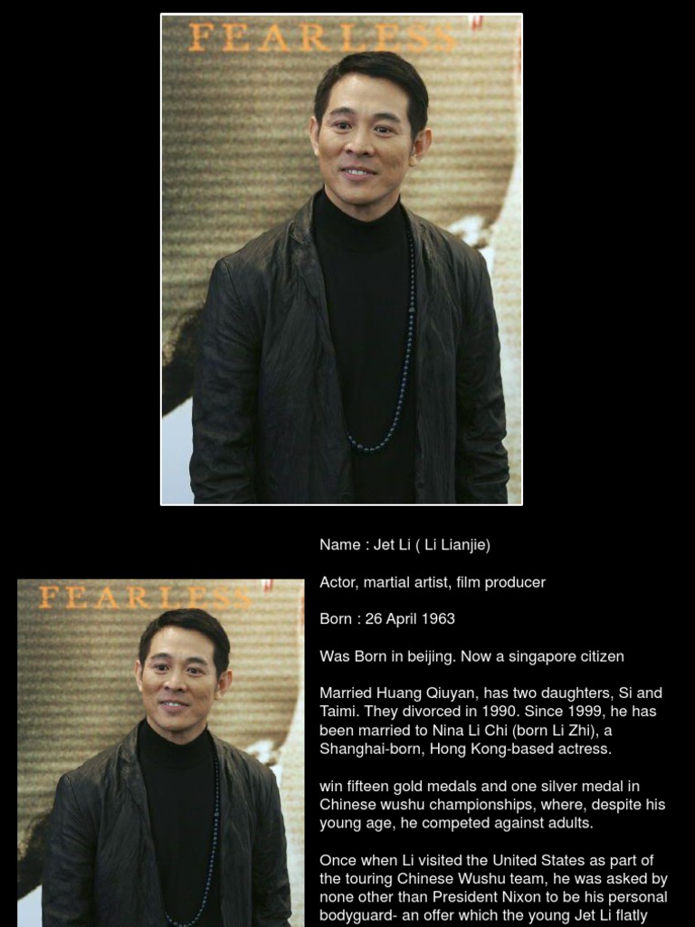 Jet Li: Life, Career, and Philosophy | PDF