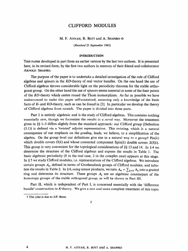 Atiyah Bott Shapiro Clifford Modules | PDF | Module (Mathematics ...