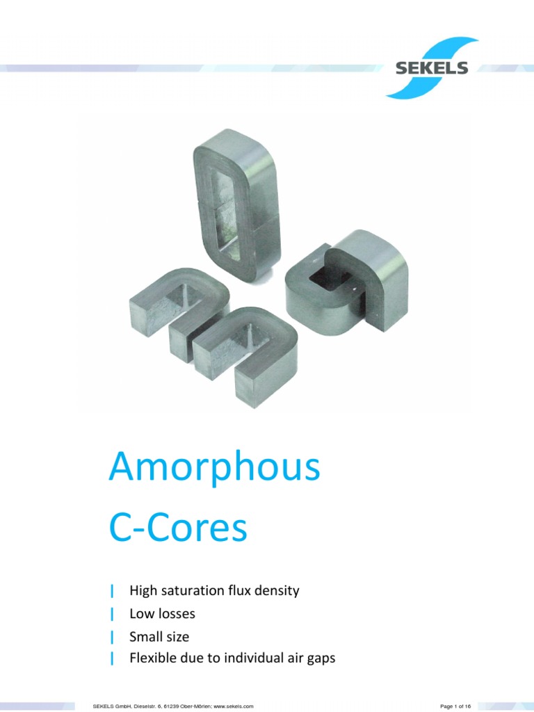 26 Brochure Amorphous C-Cores | PDF | Crystallite | Electromagnetic ...