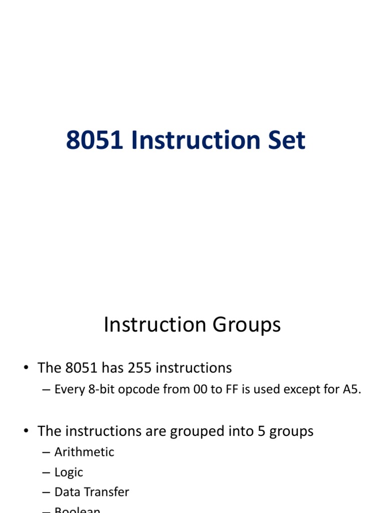 8051 Instruction Set | PDF | Instruction Set | Computer Science