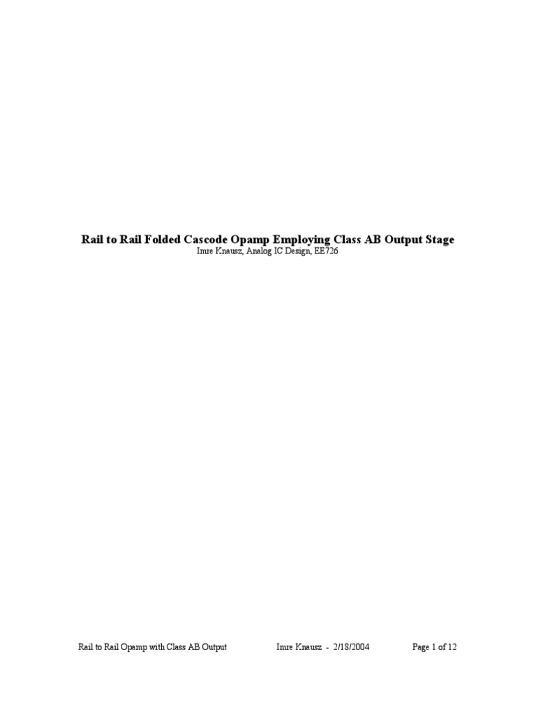 Class AB Amplifier Design Guide | PDF | Operational Amplifier | Amplifier