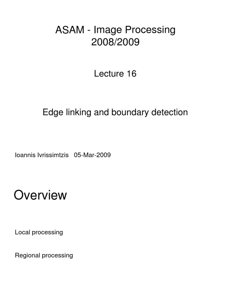 Edge Linking & Detection Guide | PDF | Vertex (Geometry) | Algorithms