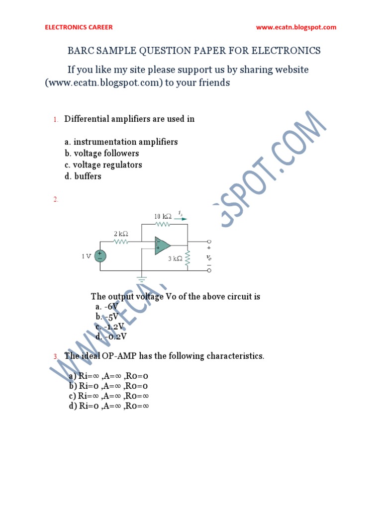 Barc Sample Paper | PDF | Detector (Radio) | Capacitor