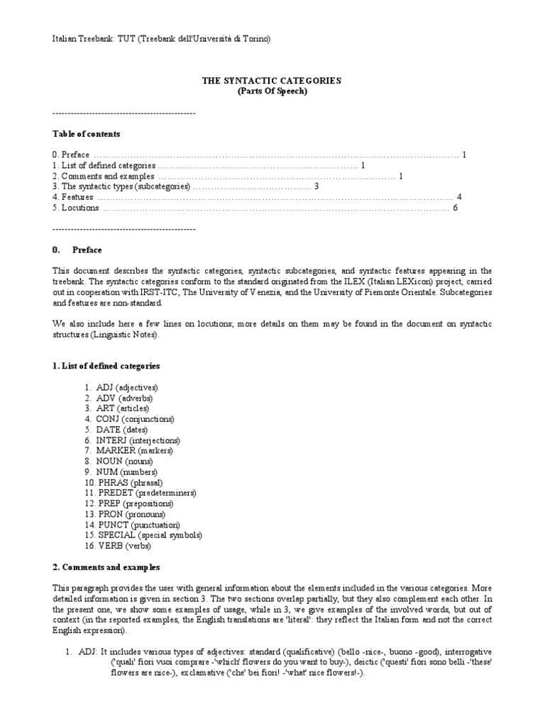 The Syntactic Categories (Parts of Speech) | PDF | Verb | Semantic Units
