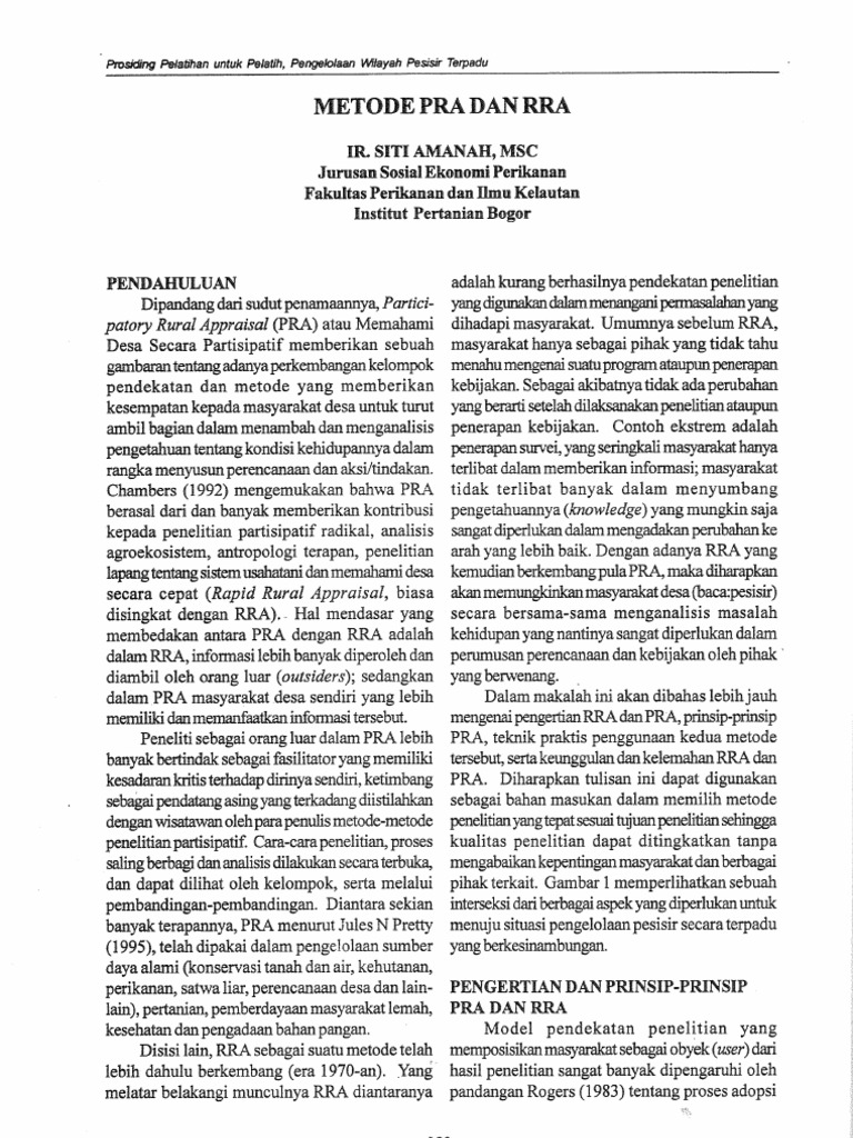 Metode PRA Dan RRA | PDF