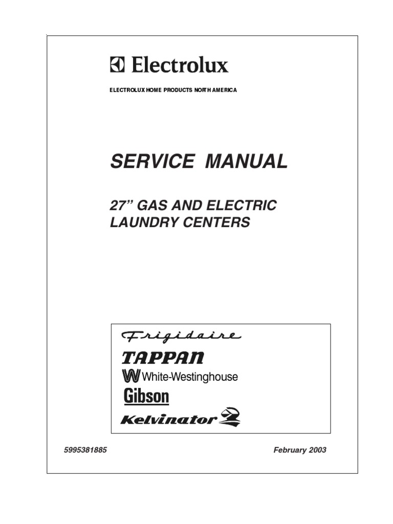 Service Manual: 27" Gas and Electric Laundry Centers | PDF