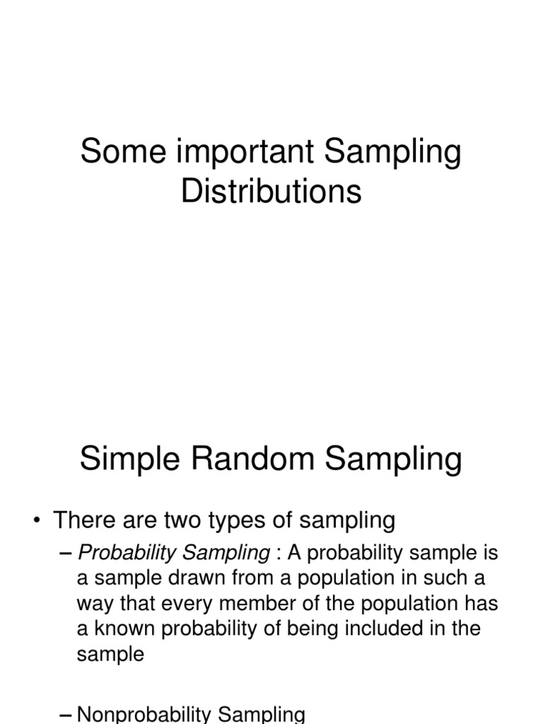 Importance of Sampling Distributions | PDF | Mean | Normal Distribution