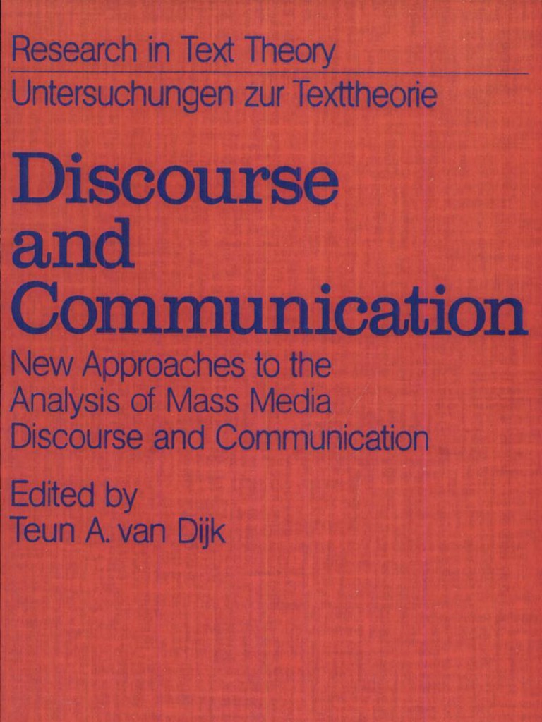 Discourse and Communication - Van Dijk