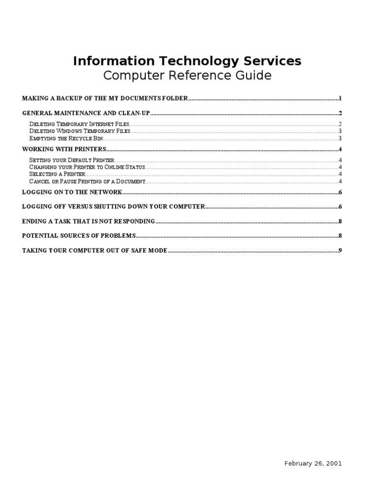 Computer Reference Guide | PDF | Backup | Computer File