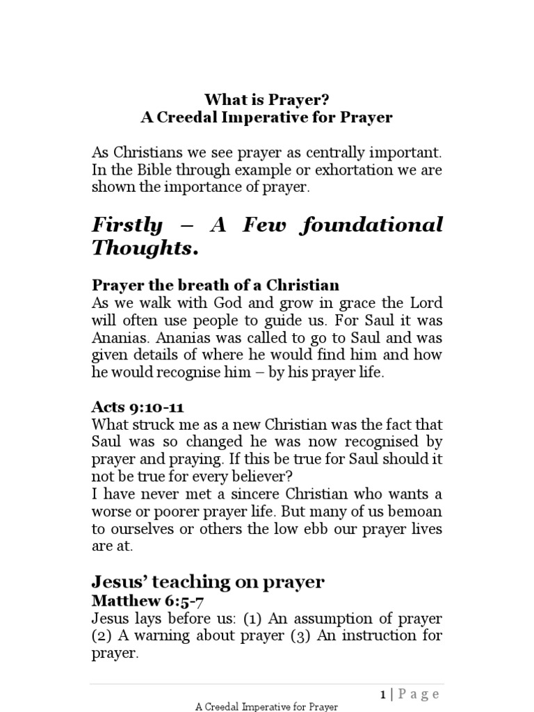 A Creedal Imperative For Prayer | PDF | Grace In Christianity | Prayer