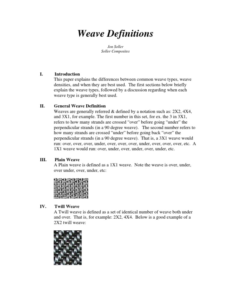 Weave Definition | PDF | Weaving | Textiles