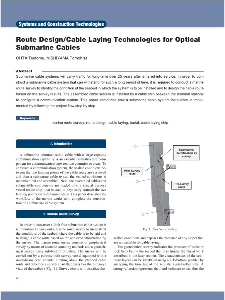 Route Design For Submarine Cable | PDF | Submarines | Geotechnical ...