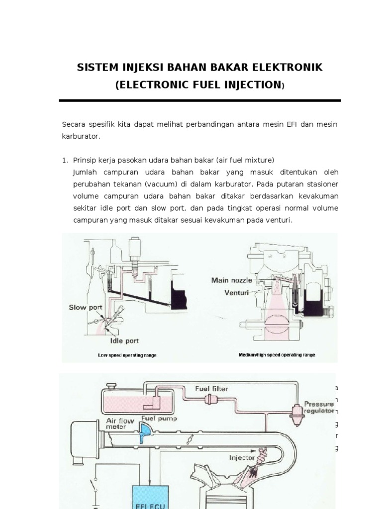 Sistem Injeksi Bahan Bakar Elektronik (Electronic Fuel Injection) | PDF
