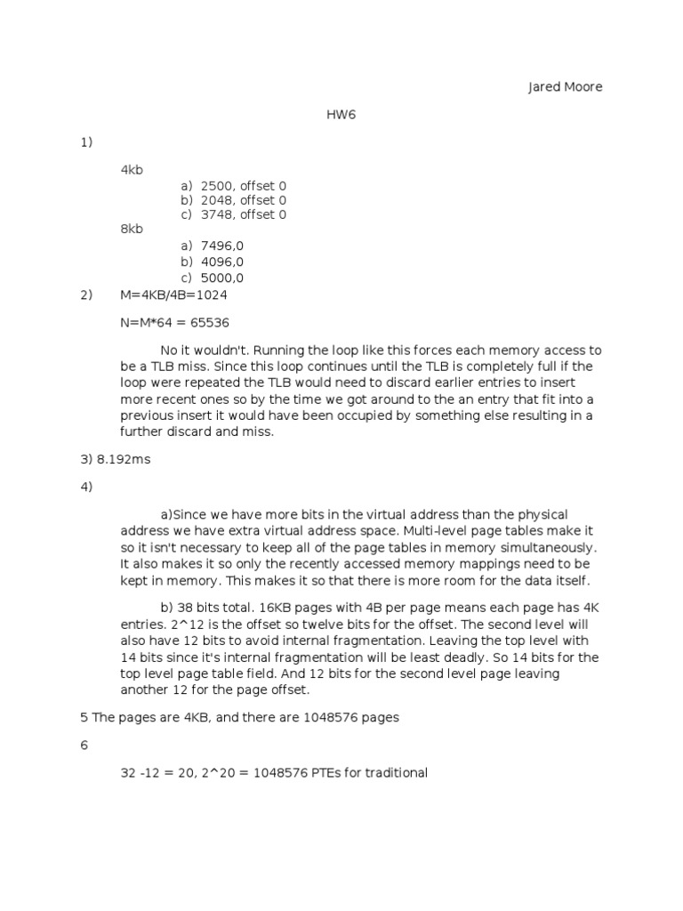 Memory Offset and Page Table Analysis | PDF | Teaching Methods & Materials