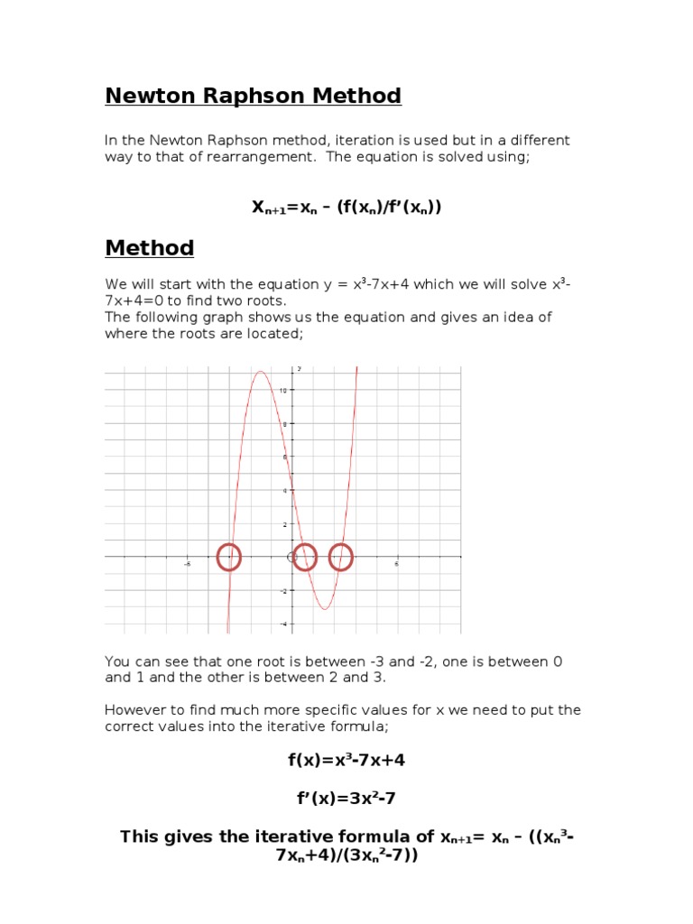 Newton Raphson Method for Root Finding | PDF
