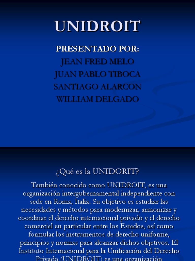 Qué es UNIDROIT: Funciones y Principios | PDF | Gobierno | Virtud
