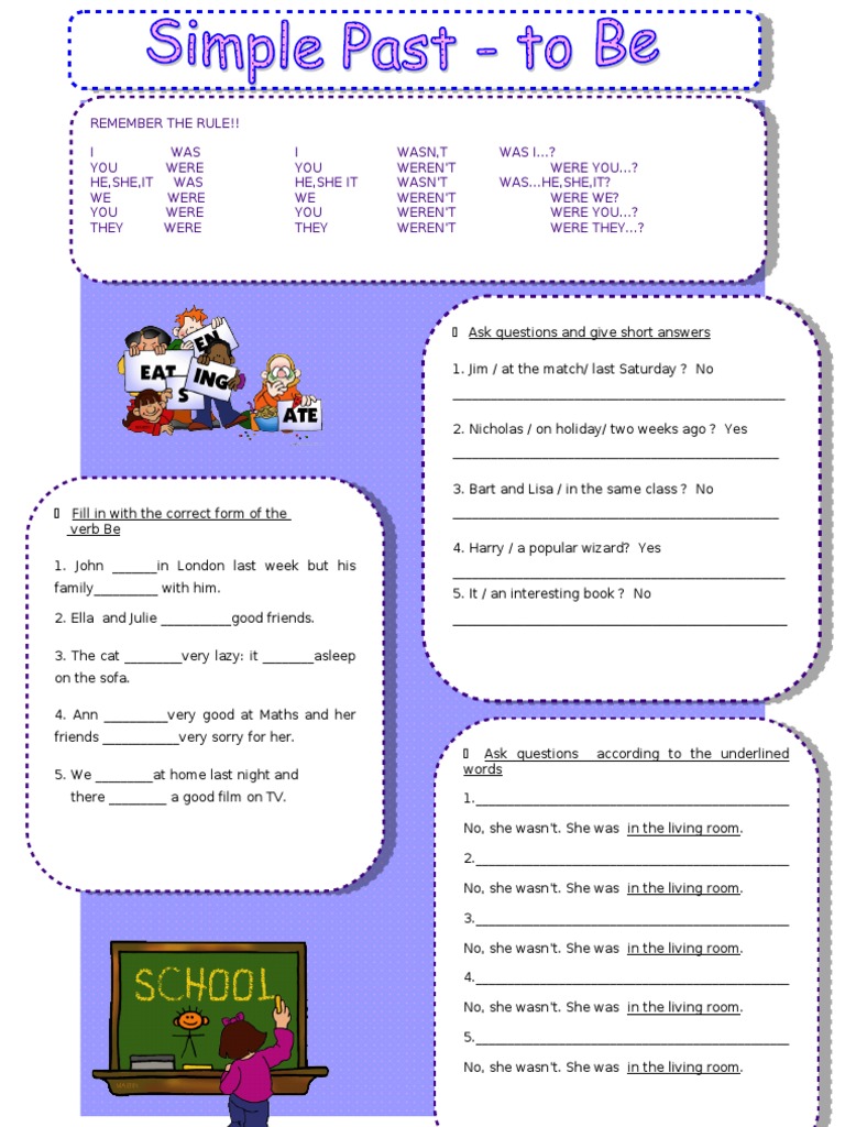 Islcollective Worksheets Elementary A1 High School Past Simple To Be ...