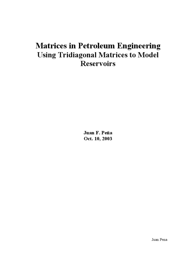Matrices in Petroleum Engineering | PDF | Matrix (Mathematics ...