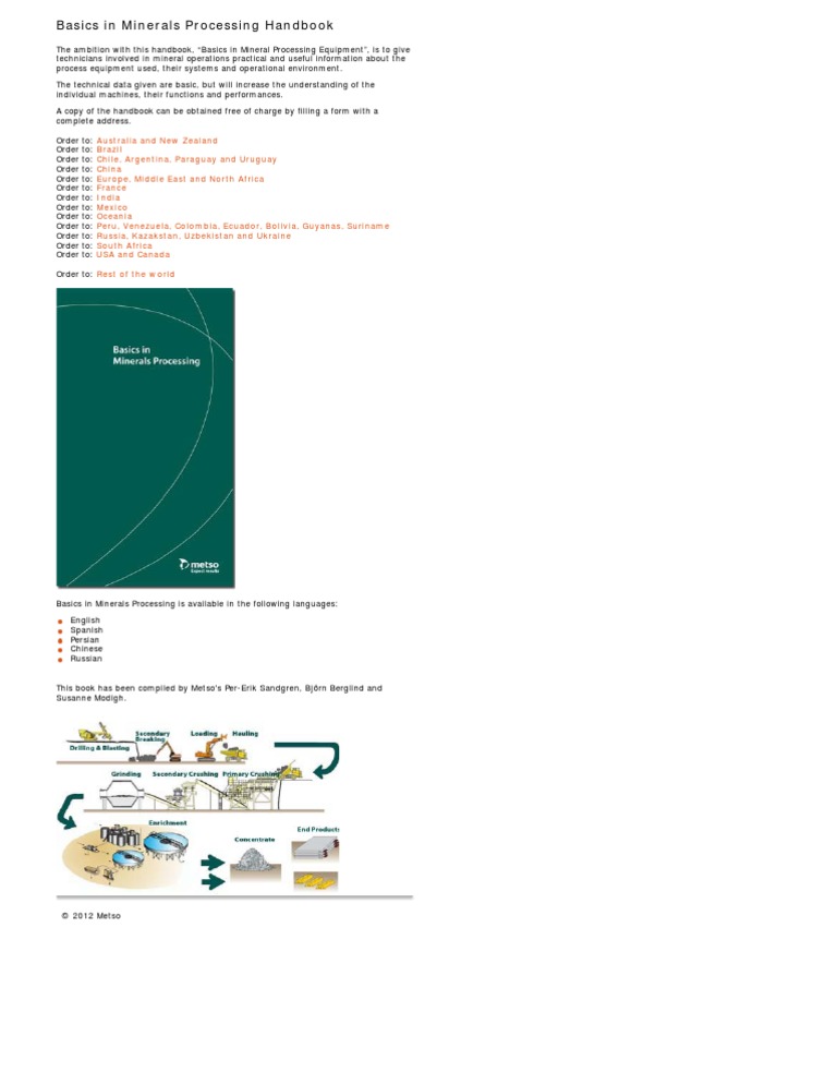 Basics in Minerals Processing Handbook | PDF