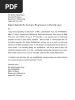 Application: Sub: Missed Exam Due To Illness | PDF