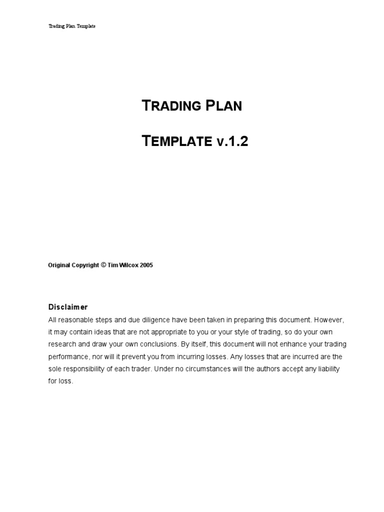 Trading Plan Template | PDF | Market Liquidity | Risk Management