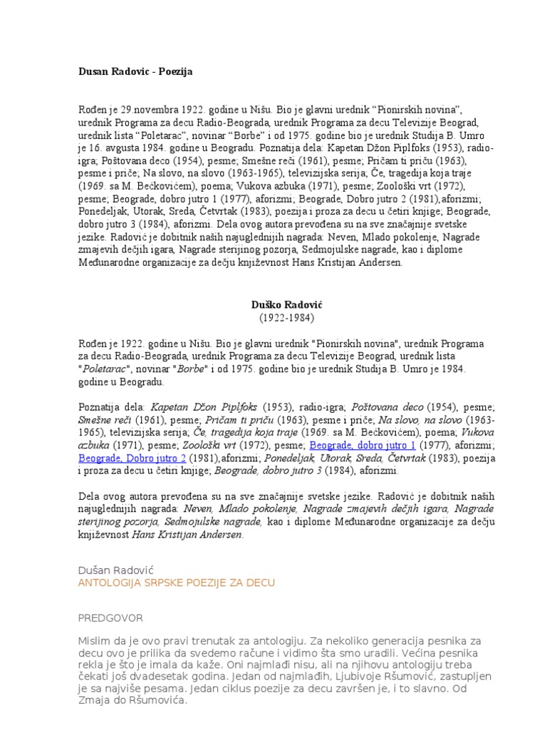 Dusan Radovic | PDF