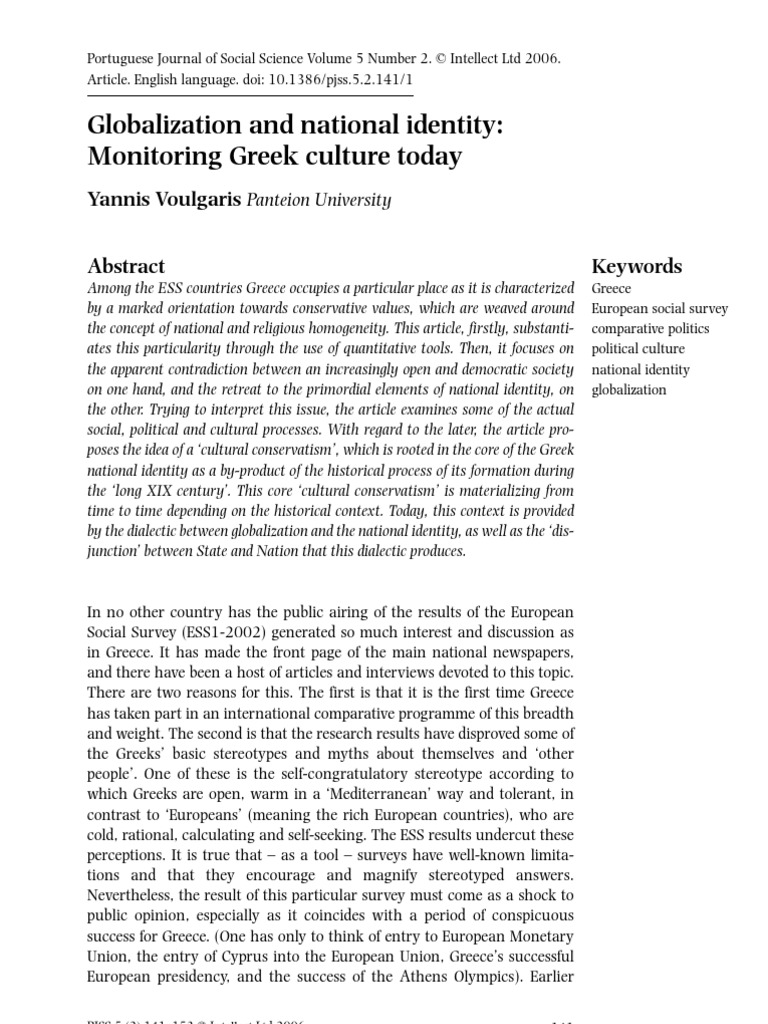 Globalization and National Identity Greek Culture Today | PDF | Greece ...