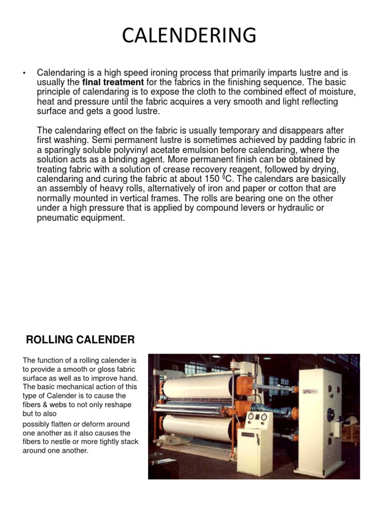 Calender Ing | PDF | Textiles | Clothing Industry