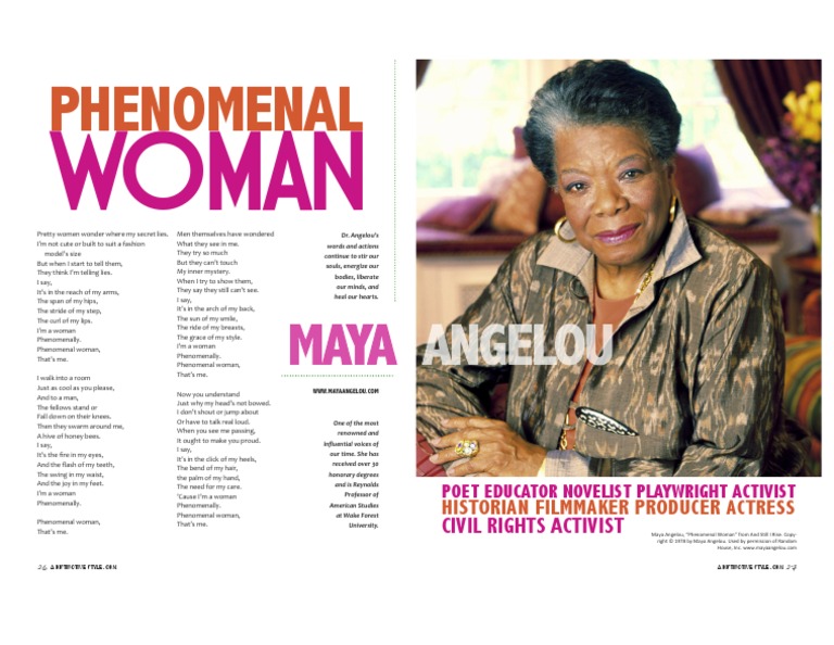 Phenomenal Woman by Maya Angelou | PDF | Art
