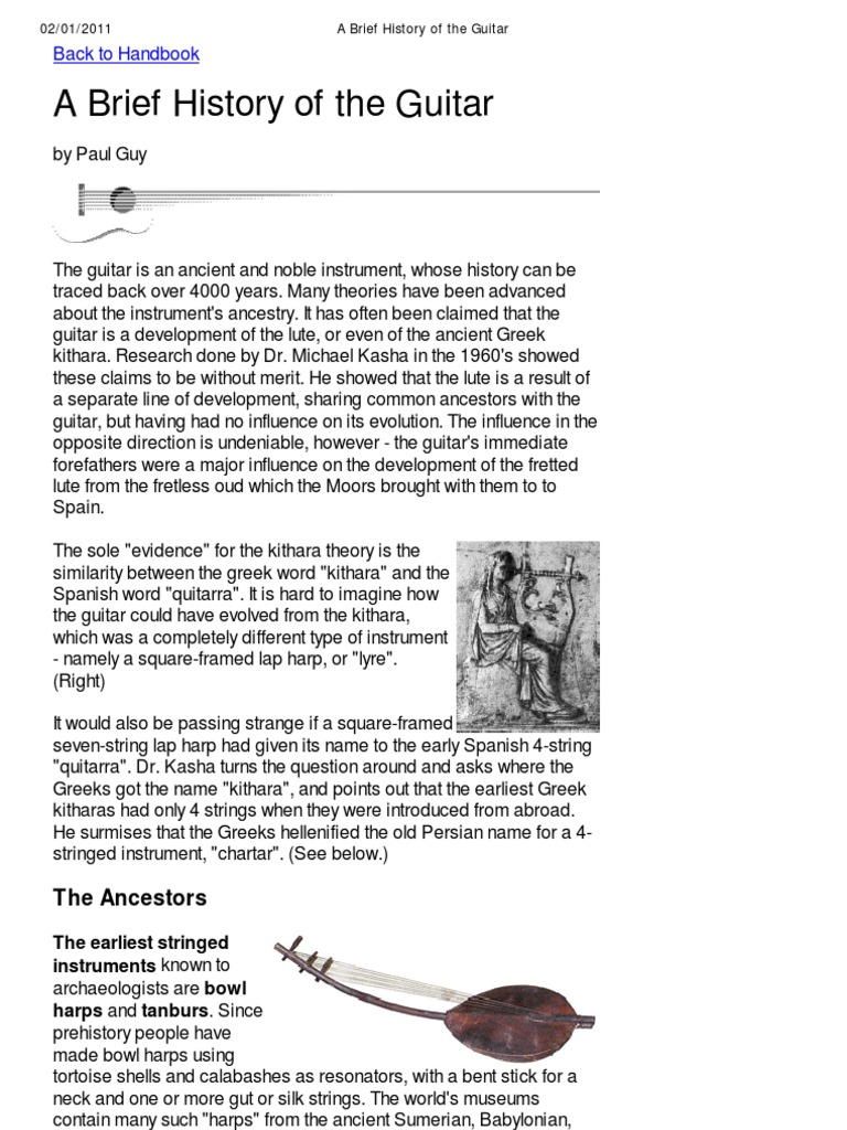 A Brief History of The Guitar | PDF | Guitars | Musical Instruments