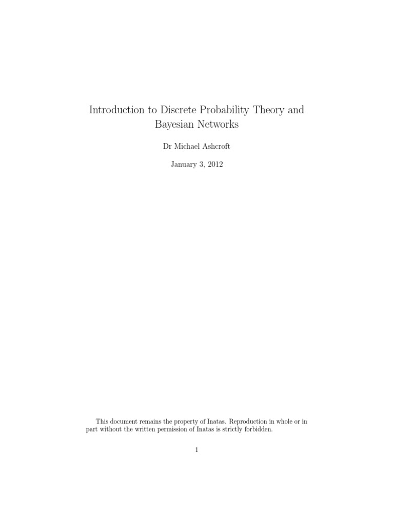 Introduction To Discrete Probability Theory and Bayesian Networks | PDF | Bayesian Network ...