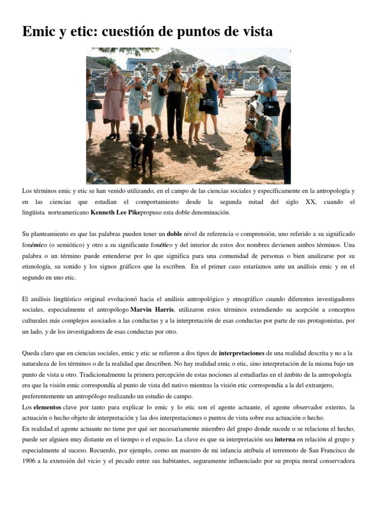 Emic y Etic | PDF