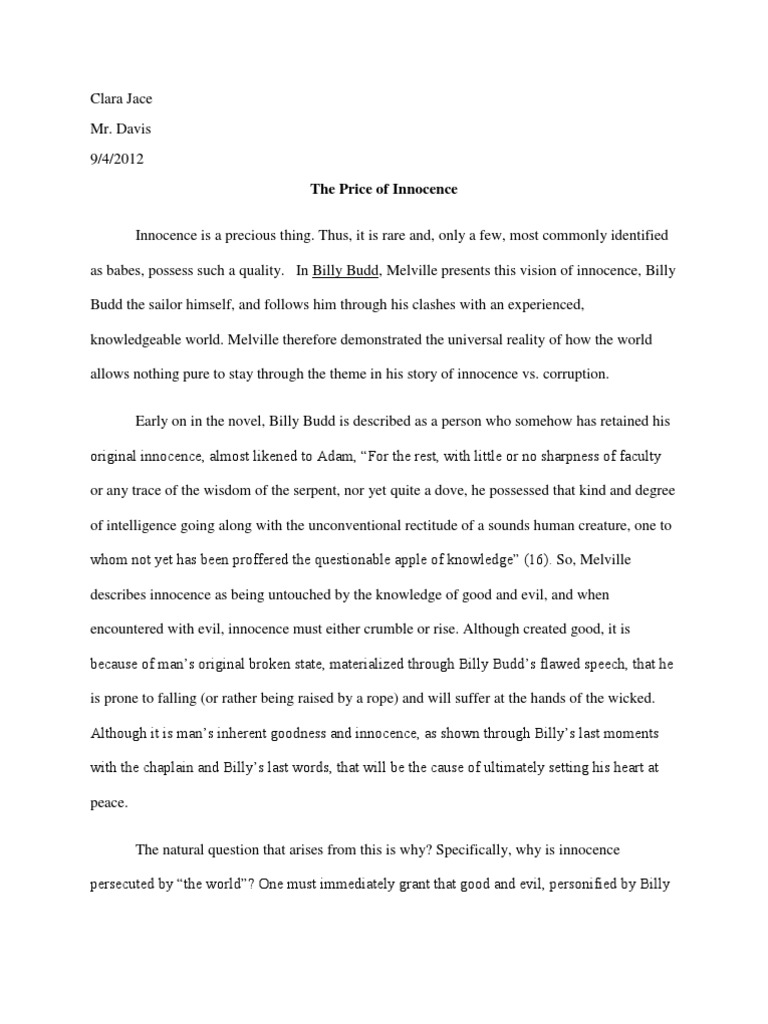 English Billy Budd Essay | PDF | Herman Melville | Evil