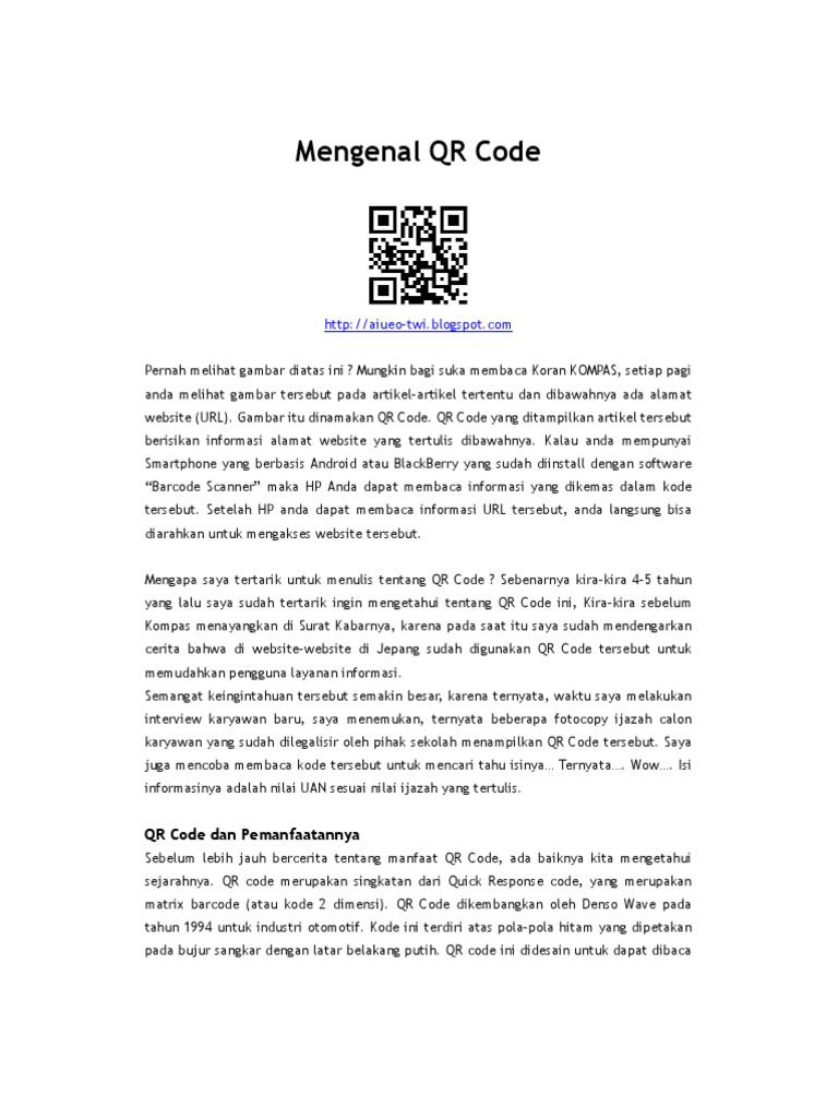 Mengenal QR Code - Rev. 1 | PDF
