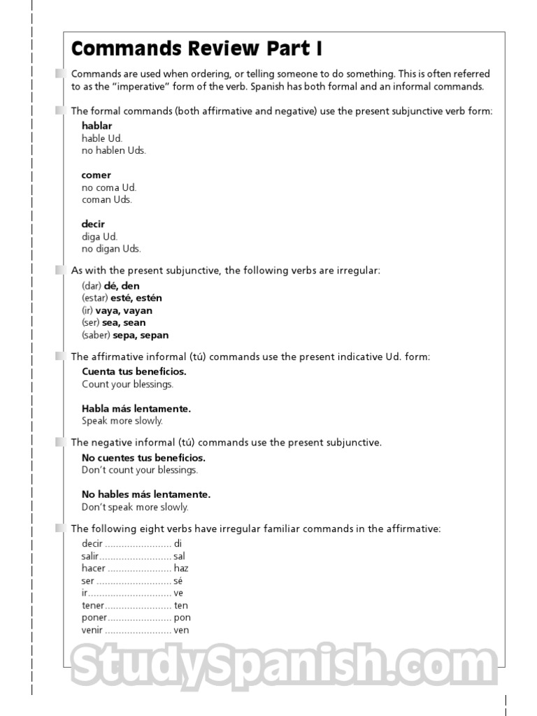Commands Review 1 | PDF | Stress (Linguistics) | Philology