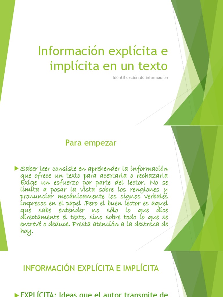 Información Explícita e Implícita en Textos | PDF | Información | Comunicación