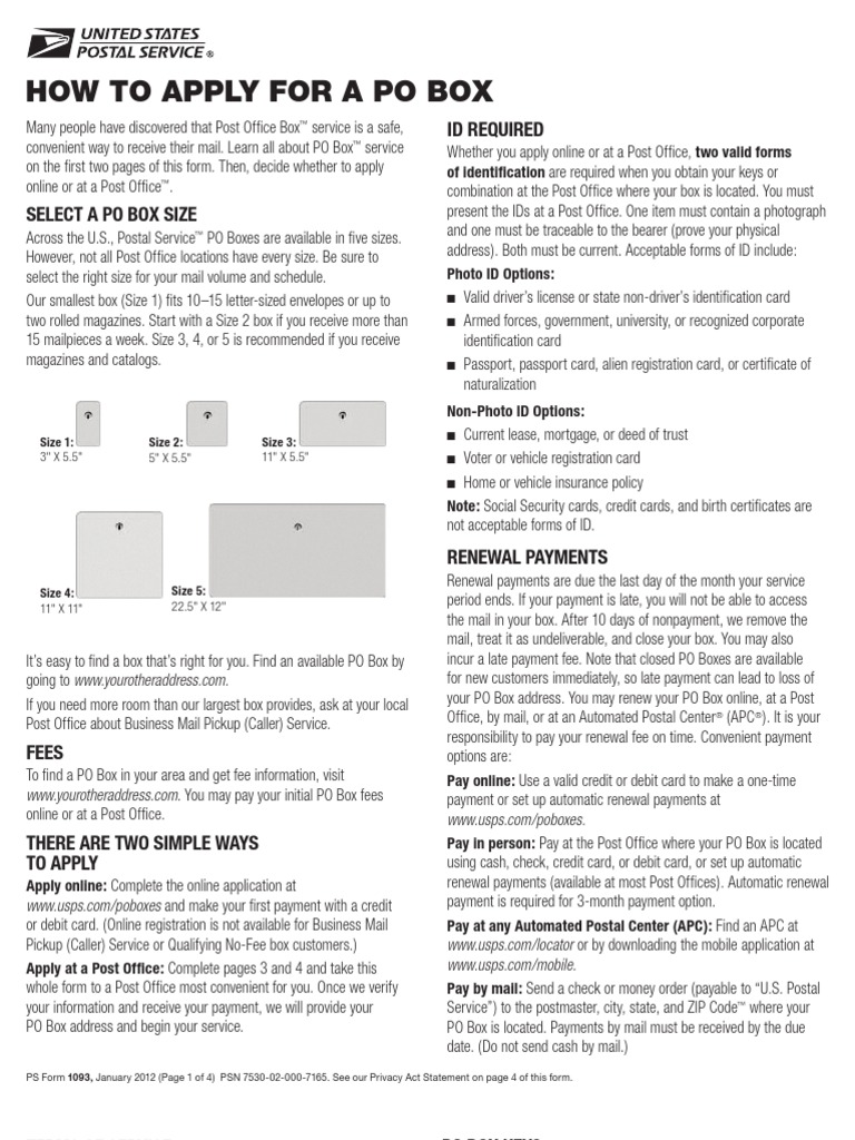 Ps 1093 | PDF | Post Office Box | Identity Document