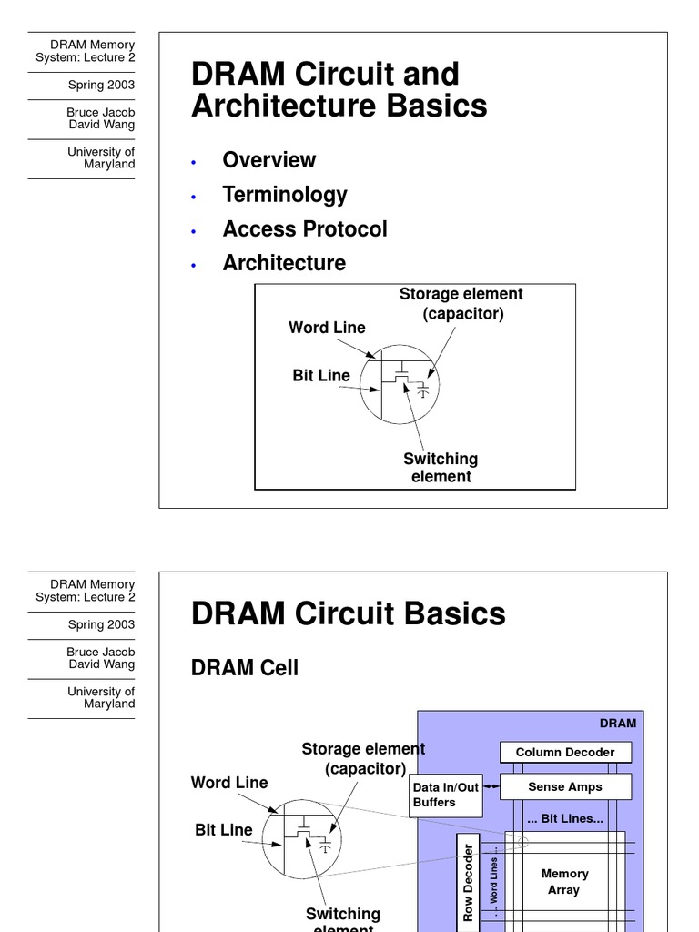 DRAM Lecture2 | PDF | Dynamic Random Access Memory | Computer Data Storage