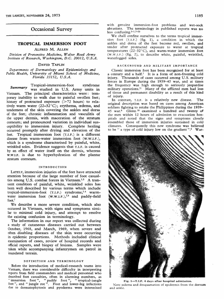Tropical Immersion Foot | PDF | Cutaneous Conditions | Epidermis