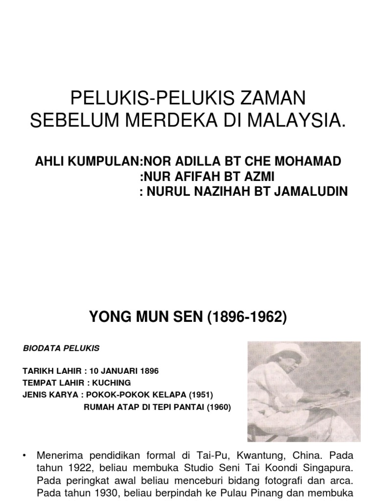 Pelukis Zaman Sebelum Merdeka | PDF