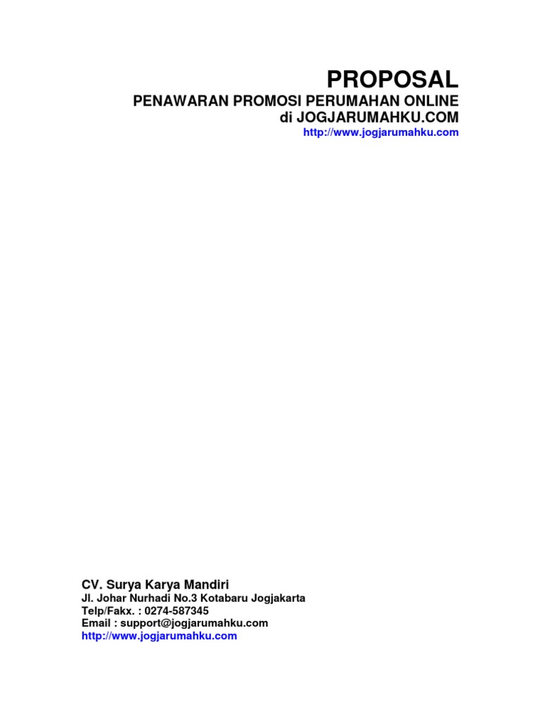 Proposal Penawaran Promosi Perumahan Online | PDF | Karier ...