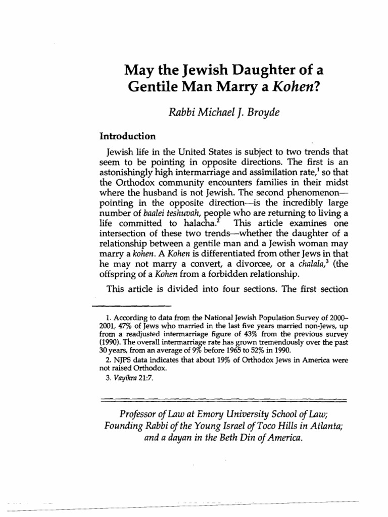 May The Daughter of A Gentile and A Jew Marry A Kohein | PDF | Halakha ...