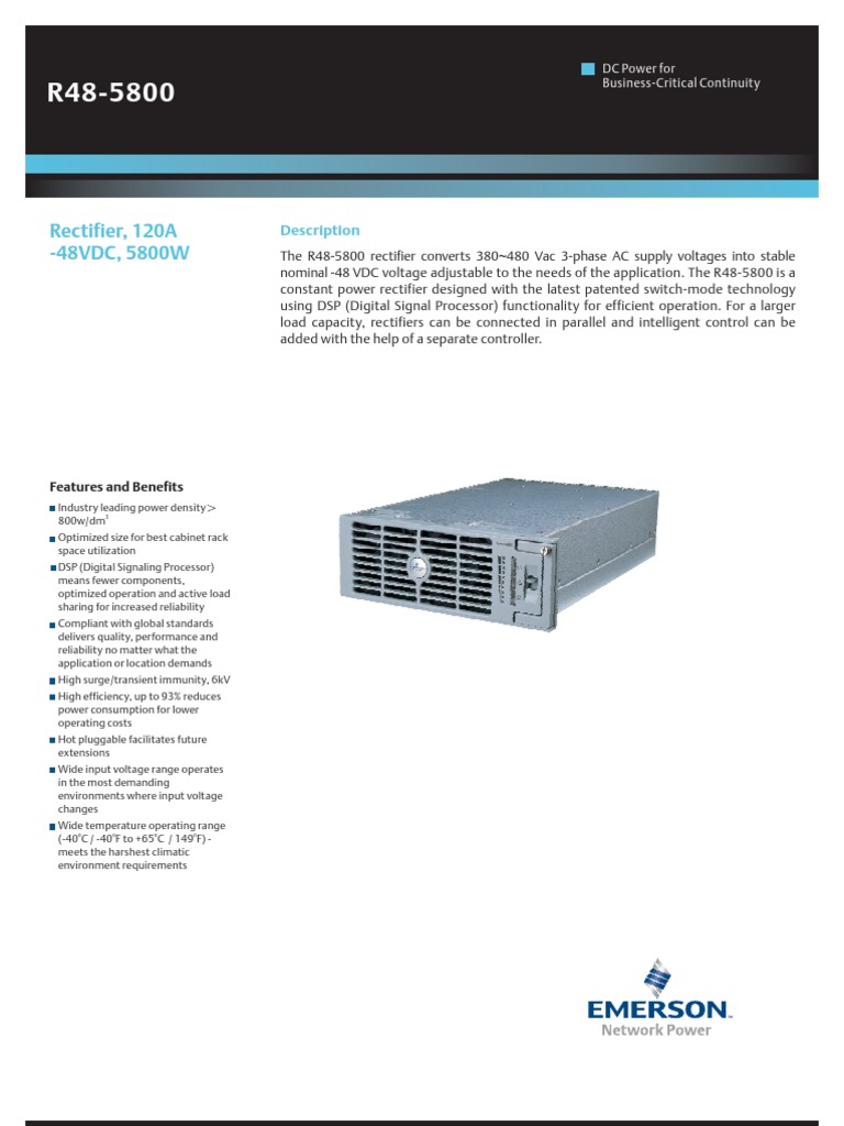 R48-5800 Datasheet | PDF | Rectifier | Direct Current