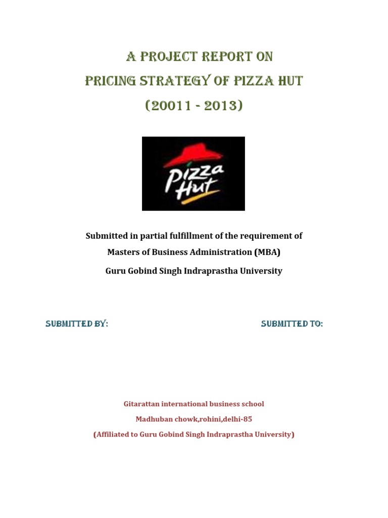 A Project Report On | PDF | Domino's Pizza | Pizza