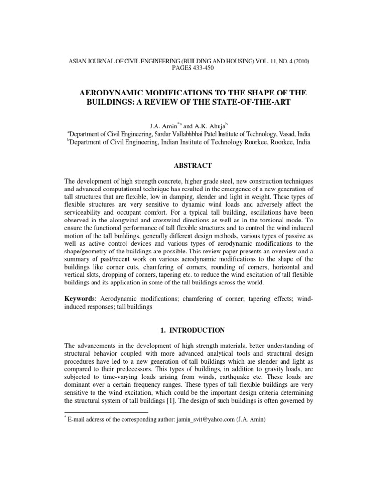 Aerodynamic Modifications for Tall Buildings | PDF | Wind Tunnel | Wound